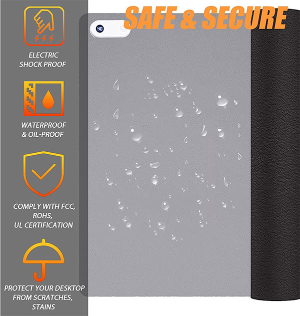 Heated Mouse Pad Warm Desk Pad Keyboard Mat Electric Heating Desk Pad ...