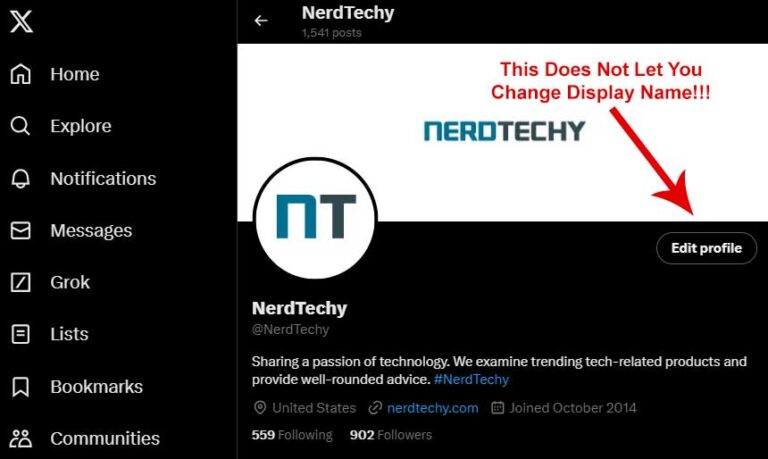 Can't Change X (Twitter) Display Name? Try This! - Nerd Techy